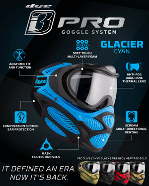 DYE i3 Pro Goggle - Glacier Blue – Just Paintball